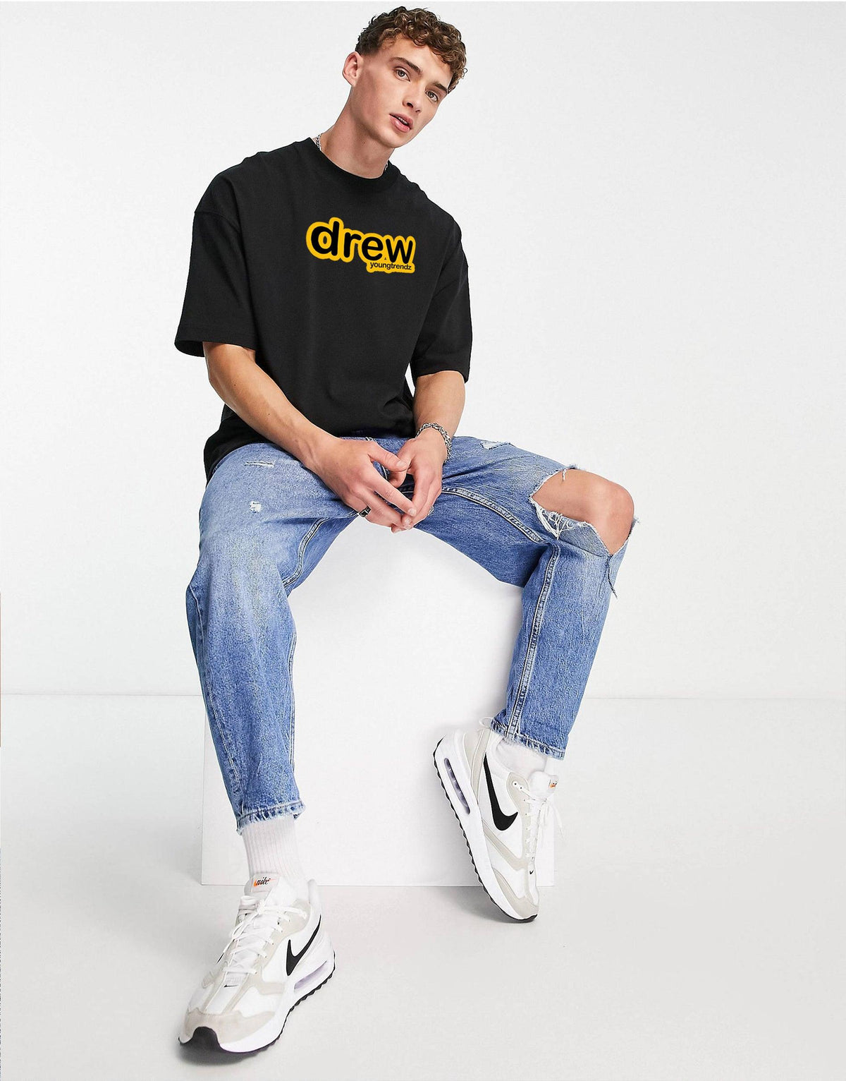 Men Oversized T-shirt Drop shoulder Style – Young Trendz
